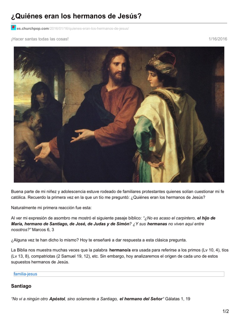 ¿Quiénes Eran Los Hermanos de Jesús? | PDF | Judas Iscariote | San José