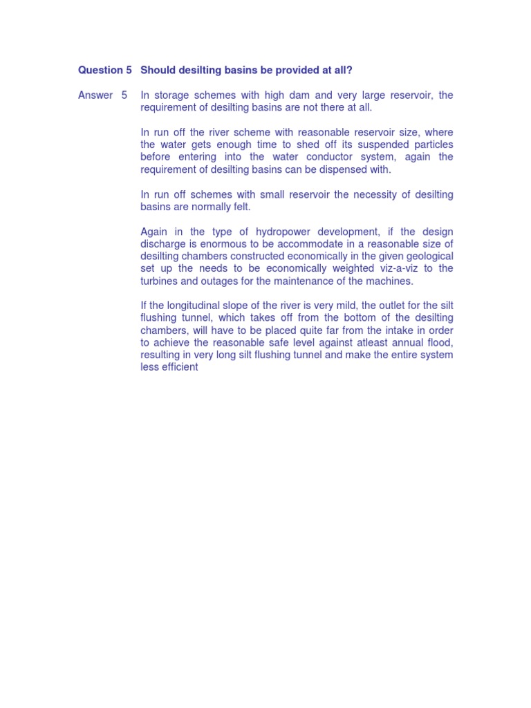 Desilting Basin Design Concept | PDF