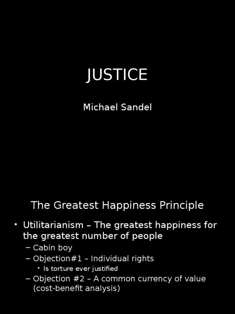 Justice Sandel | PDF | Common Good | John Rawls