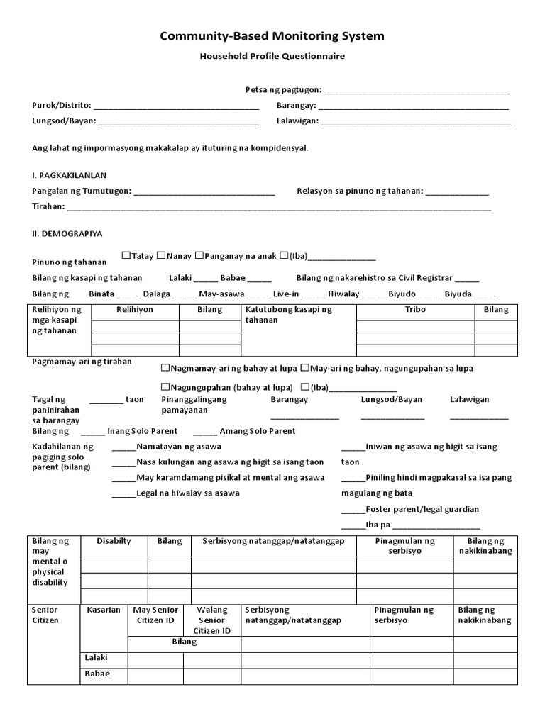 Community Monitoring Form | PDF