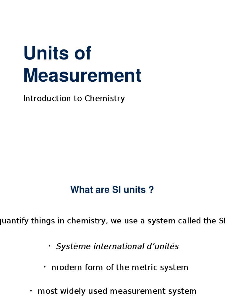 Units of Measurement: Introduction To Chemistry | PDF