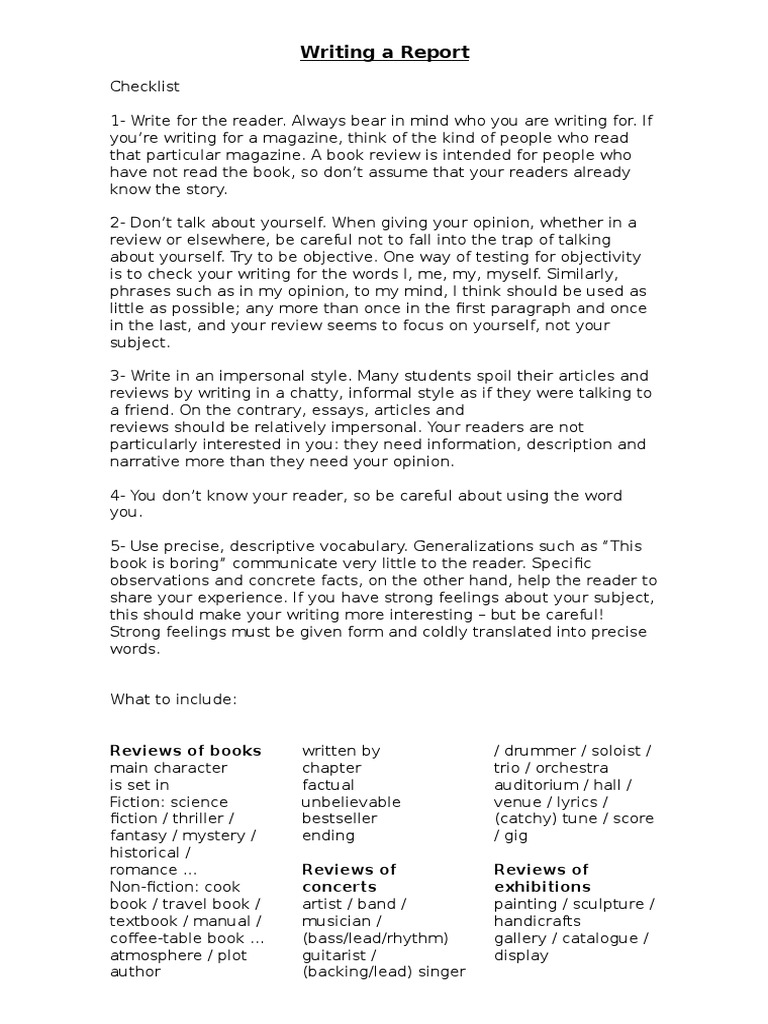 Writing A Report - FCE | PDF | Language Arts & Discipline | Poetry