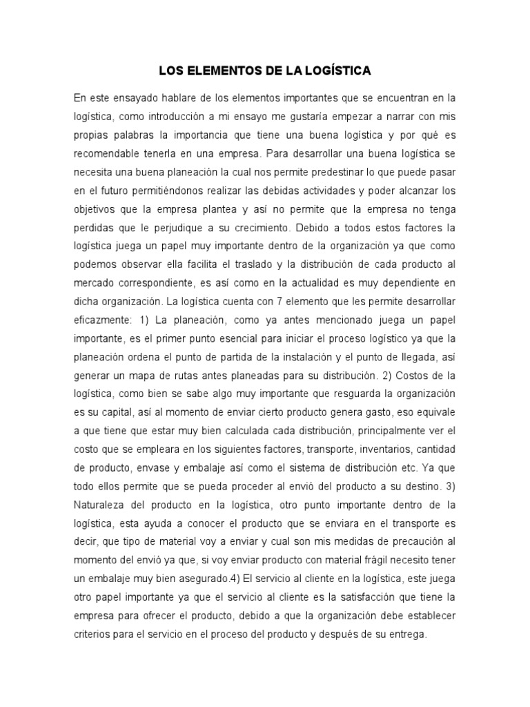 Los Elementos de La Logística | Descargar gratis PDF | Logística ...
