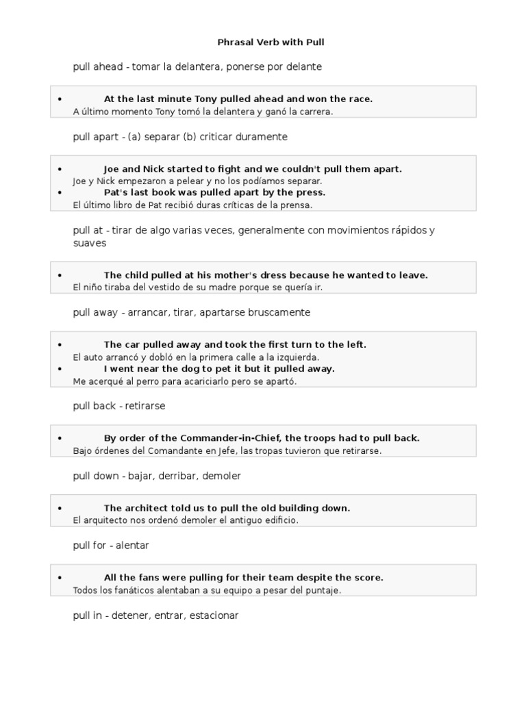 Phrasal Verb With Pull | PDF