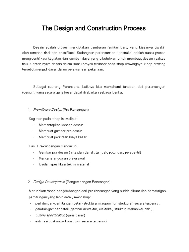 The Design and Construction Process | PDF