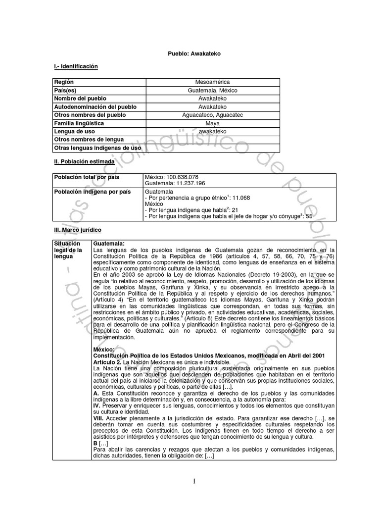 Awakateko | PDF | Guatemala | Nación