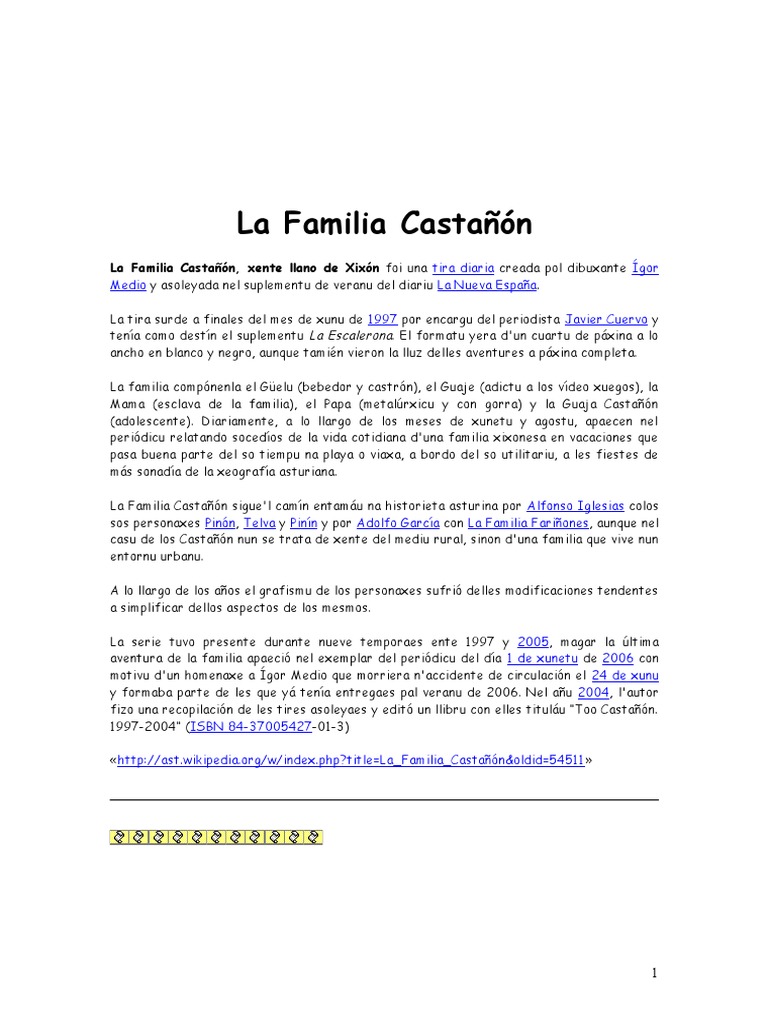 La Familia Castañón | PDF | Ciencias sociales | Viajes y turismo