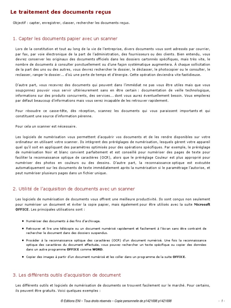 Traitement Doc Recu OCR | PDF | Microsoft Word | Scanner (informatique)