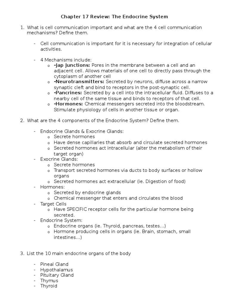 Endocrine System Overview and Functions | PDF