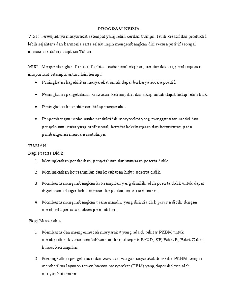 Program Kerja 5 Tahun | PDF