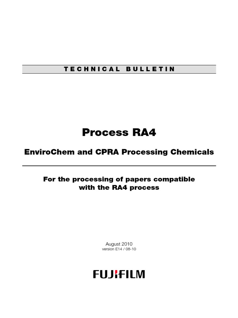 Fujifilm RA4 | PDF | Chemistry | Chemical Substances
