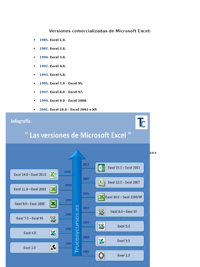 Versiones Comercializadas de Microsoft Excel | PDF