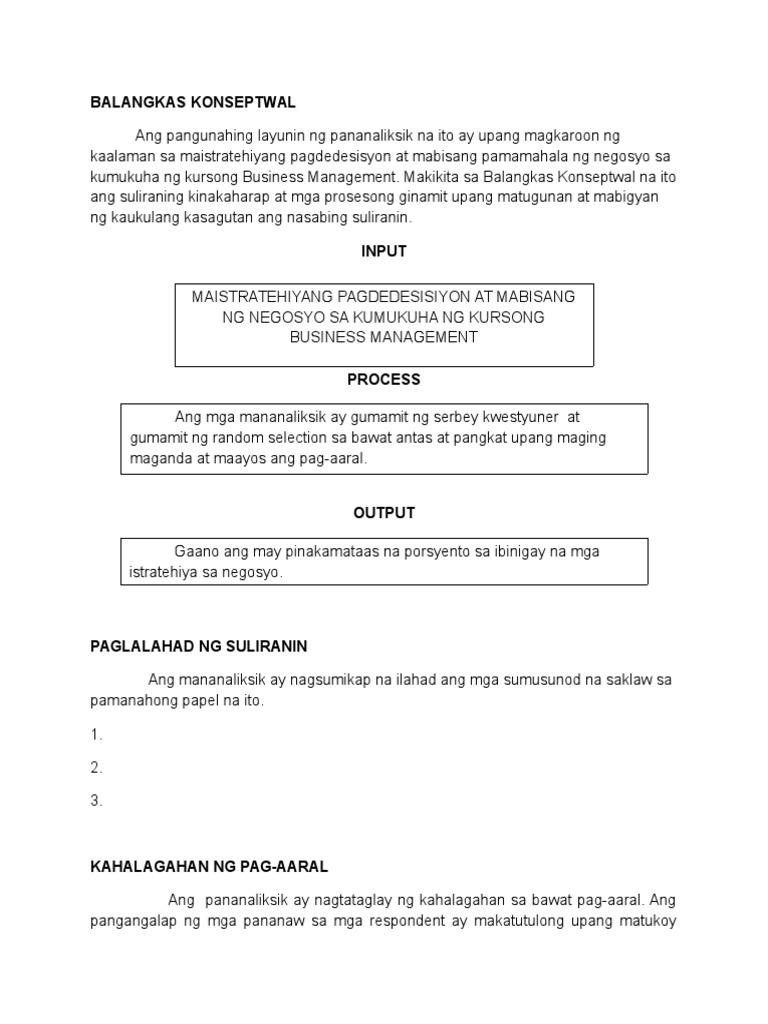 Balangkas Konseptwal | PDF