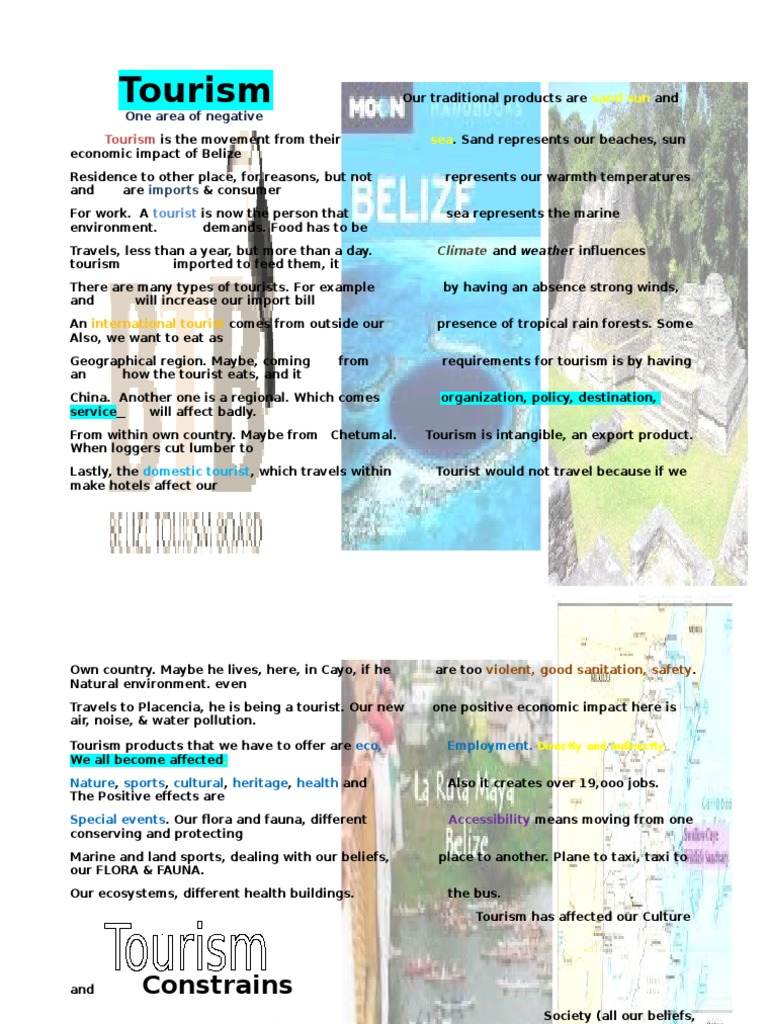 Tourism in Belize Phamphlet | PDF | Tourism | Natural Environment