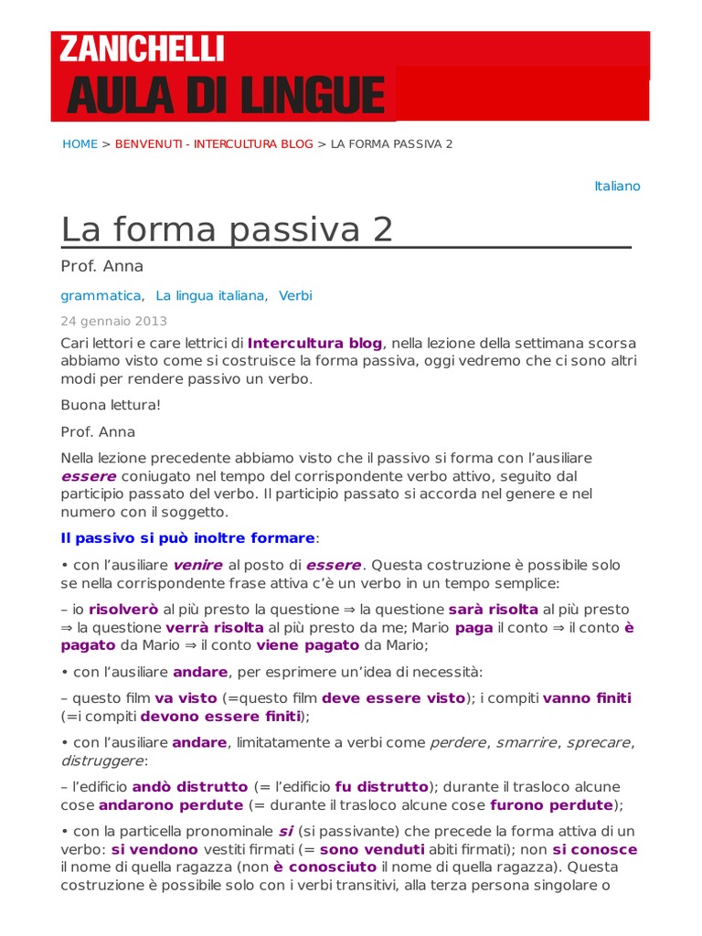 La Forma Passiva 2 | PDF
