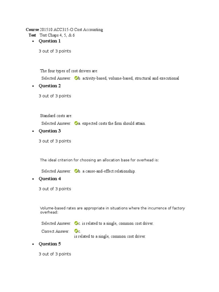 Chapters 4 - 5 - 6 Quiz MC Answers | PDF | Weighted Arithmetic Mean ...