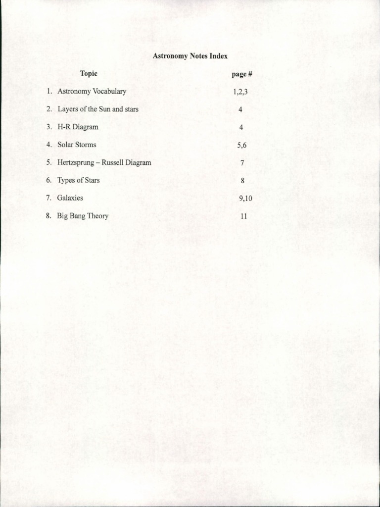 Astronomy Notes | PDF | Corona | Milky Way