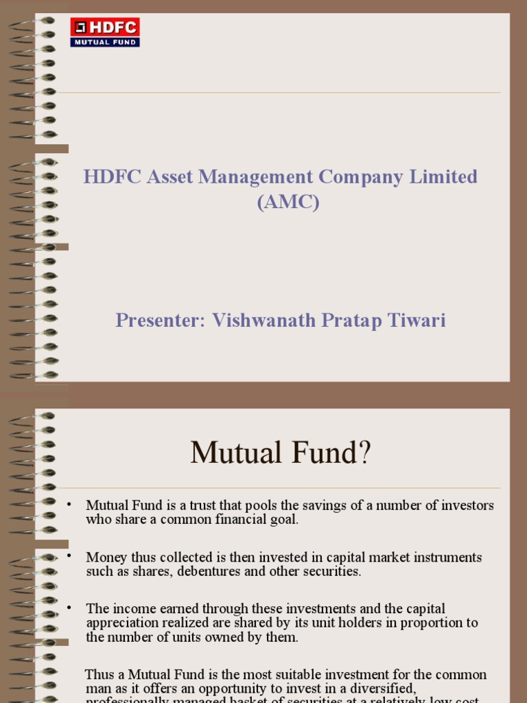 Presentation On HDFC Mutual Fund | PDF | Mutual Funds | Financial Capital
