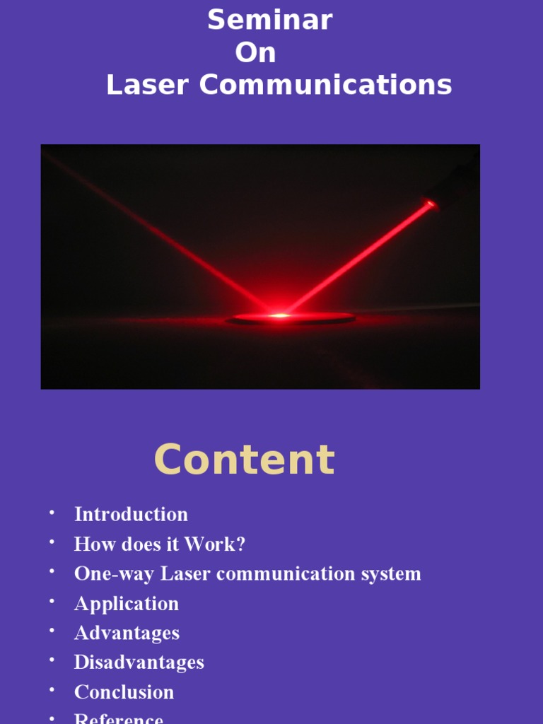 Laser Communications Ppt | Detector (Radio) | Laser