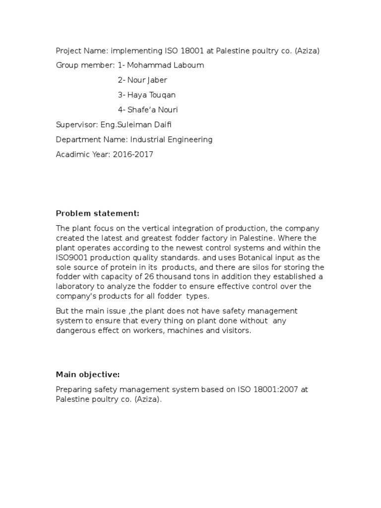 Problem Statement | PDF | Iso 9000 | Engineering