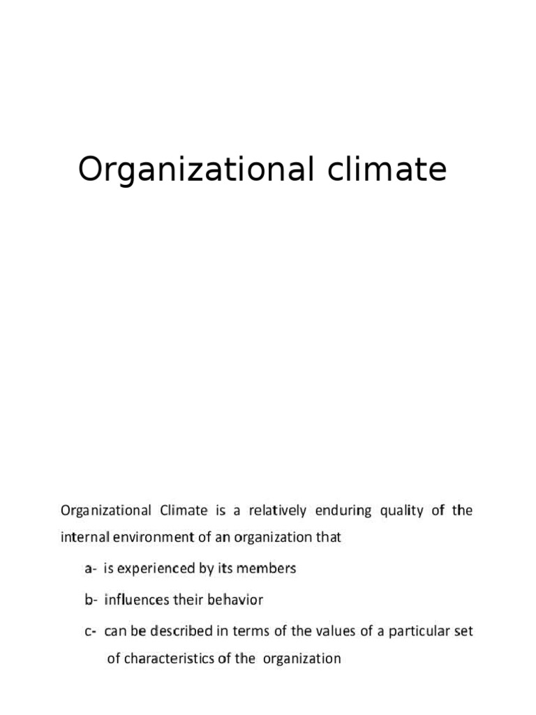 Understanding Organizational Climate Types | PDF | Career & Growth ...