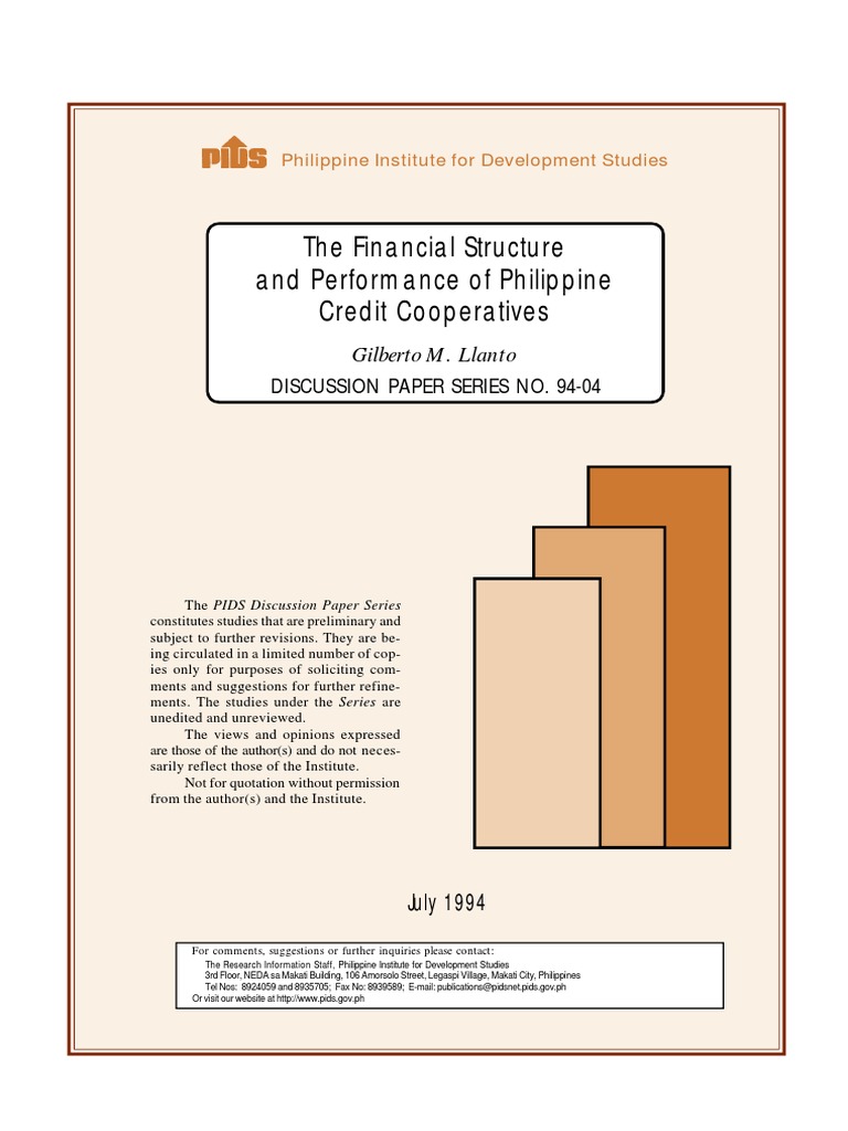 The Financial Structure and Performance of Philippine Credit ...