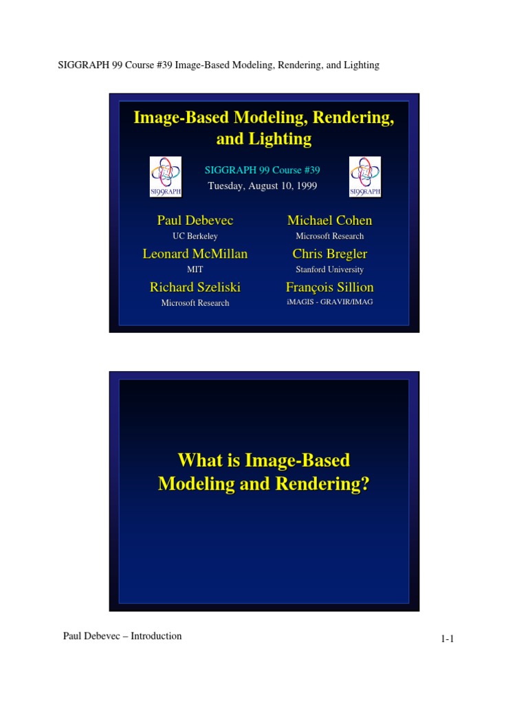 What Is Image-Based Modeling and Rendering? | Download Free PDF ...