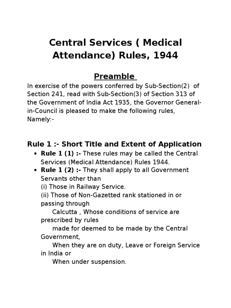 Central Services Medical Rules 1944 | PDF | Specialty (Medicine) | Hospital