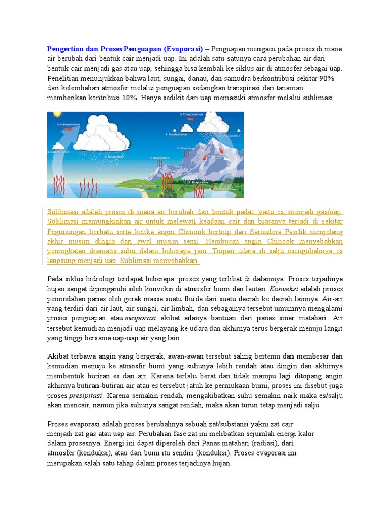 Pengertian Dan Proses Penguapan | PDF
