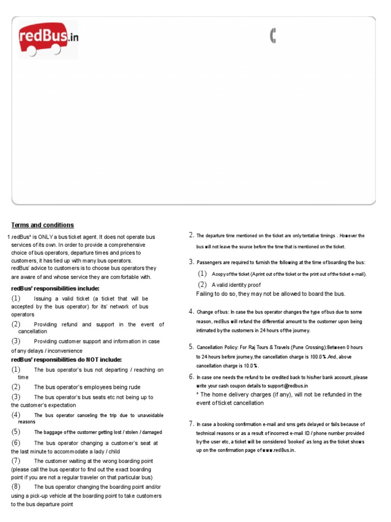 Red Bus Ticket | PDF | Ticket (Admission) | Bus