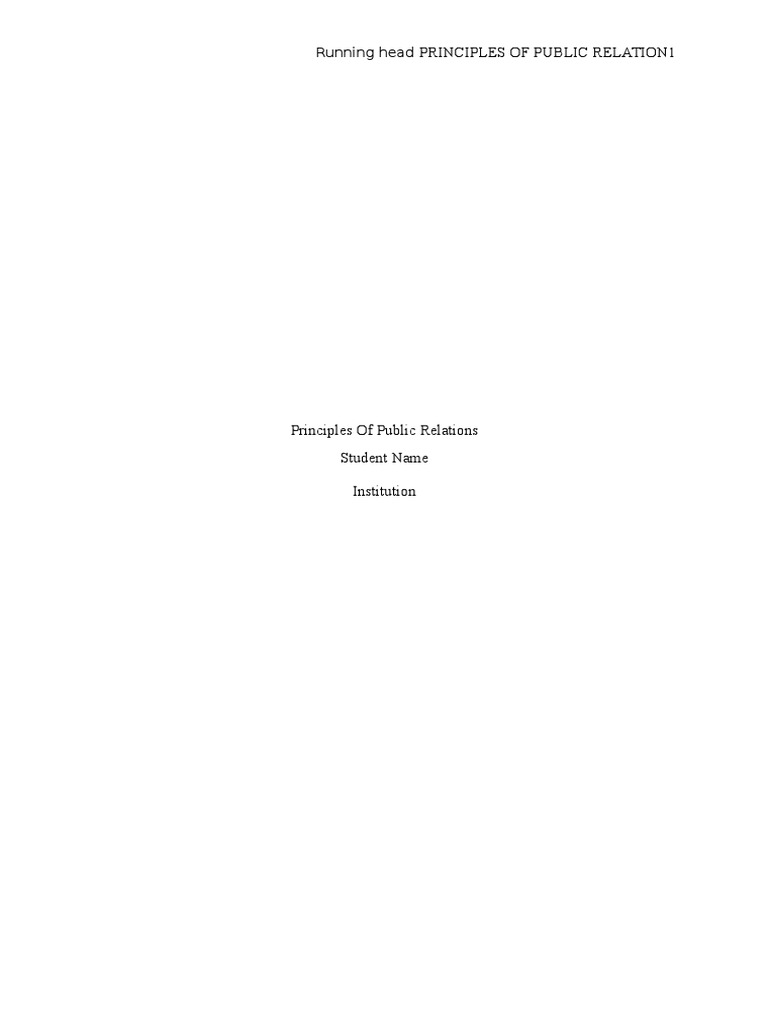 Principles of Public Relations | PDF | Public Relations | Business