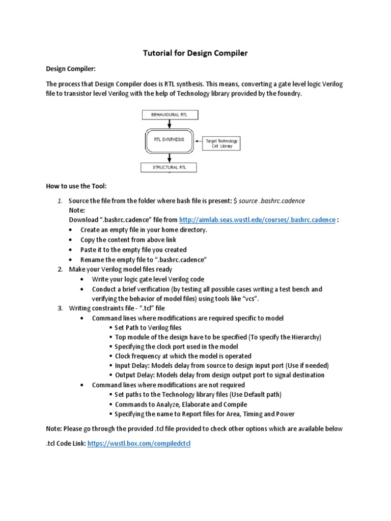 Synopsys DC Tutorial | PDF | Digital Electronics | Computer File