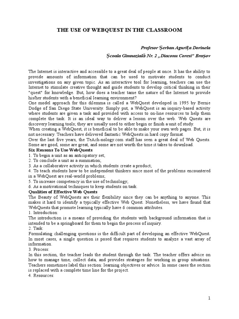Implementing WebQuests in Education | PDF | Rubric (Academic) | Santa Claus