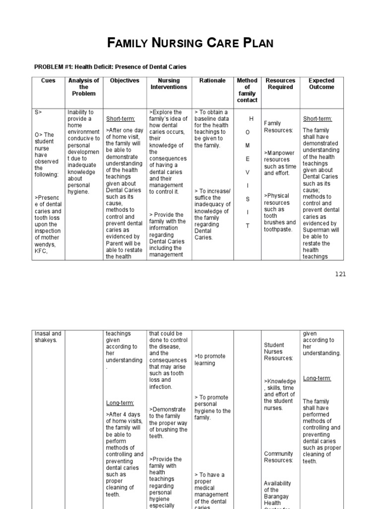 Fam Nursing Care Plan | Download Free PDF | Hygiene | Dentistry
