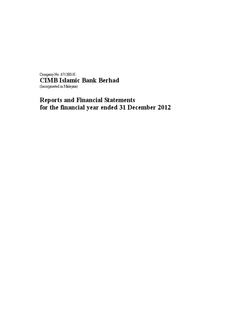 2012 Cimb PDF | PDF | Audit | Islamic Banking And Finance