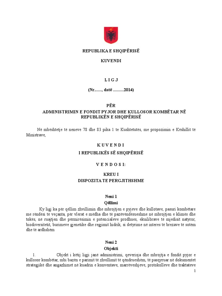 Ligji Per Pyjet., Draft | PDF