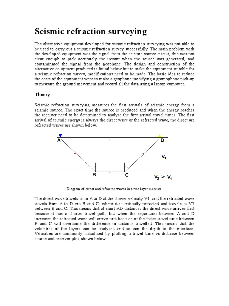 Seismic Refractions Pdf Reflection Seismology Electrical Connector