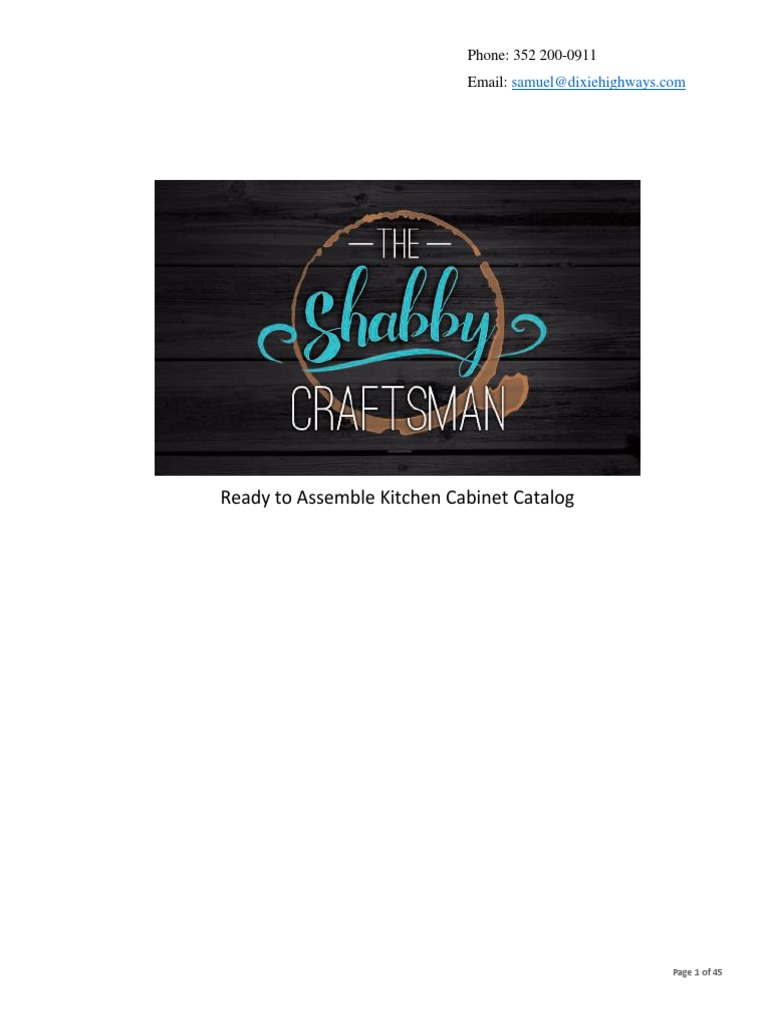 The Shabby Craftsman Kitchen Cabinet Catalog | PDF | Cabinetry | Door