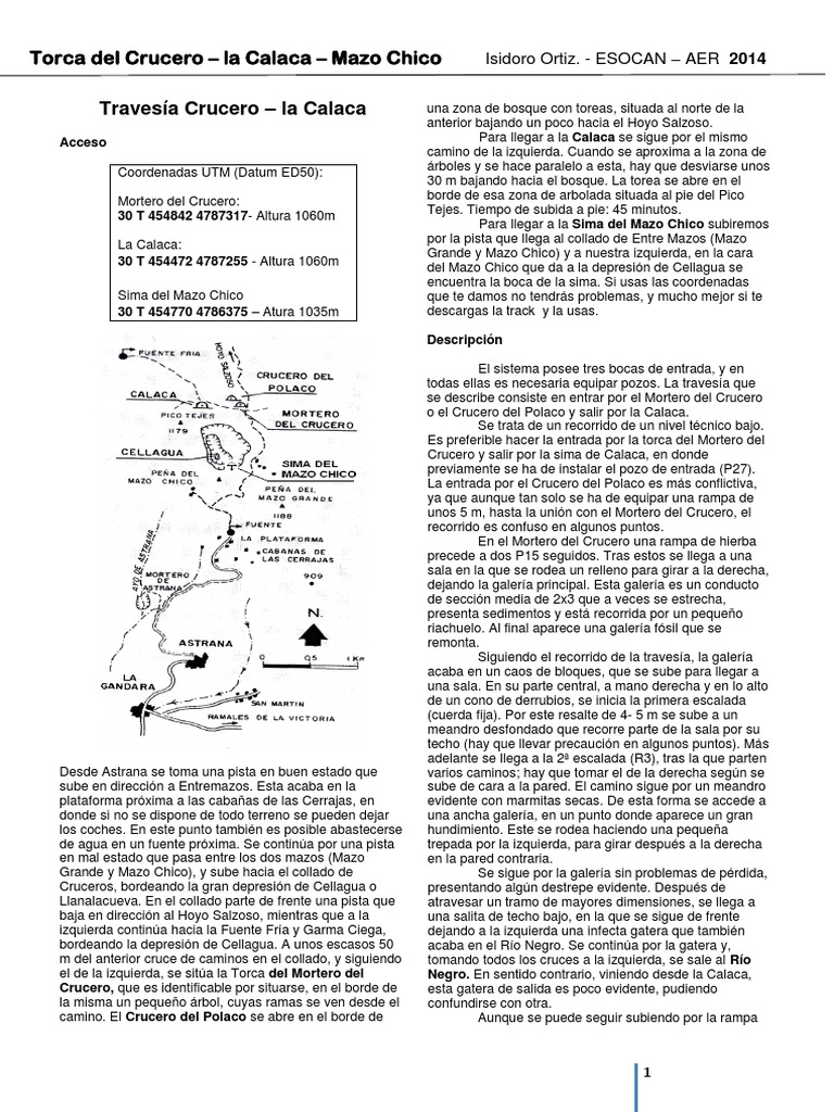 Crucero-Calaca-Mazo Chico (Descripcion Travesias) PDF | PDF | Río ...