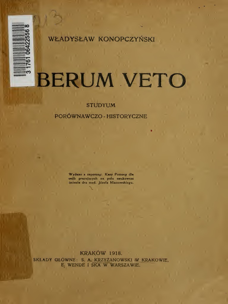 Liberum Veto Studyum Porównawczo-Historyczne - PDF Władysław ...