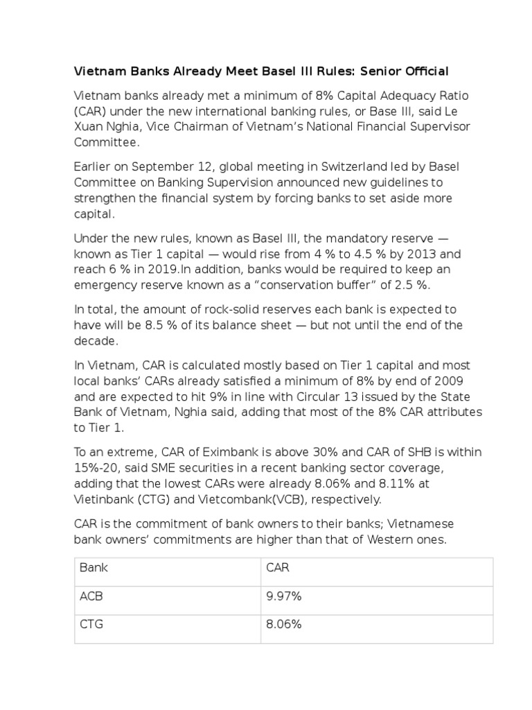 Basel III | PDF | Basel Iii | Basel Ii
