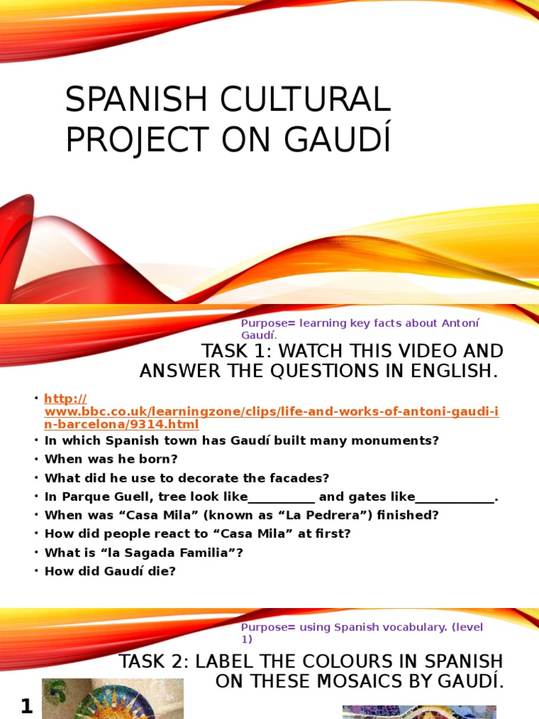 Spanish Cultural Project on Gaudi's Iconic Architecture | PDF