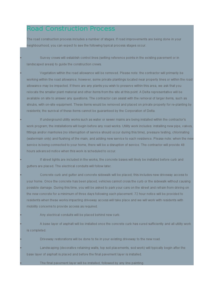 The Stages of Road Construction: A Comprehensive Look at the Process ...