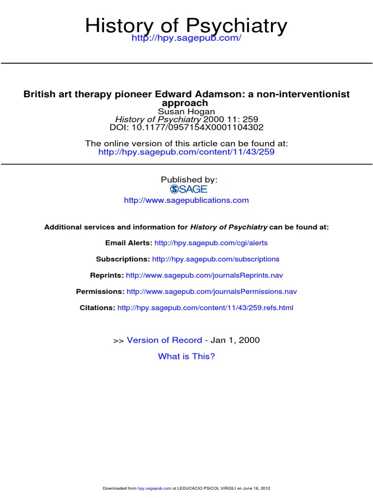 Edward Adamson: Art Therapy Pioneer | PDF | Art Therapy | Psychotherapy