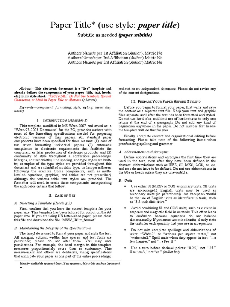 IEEE Format | PDF | Bracket | Text