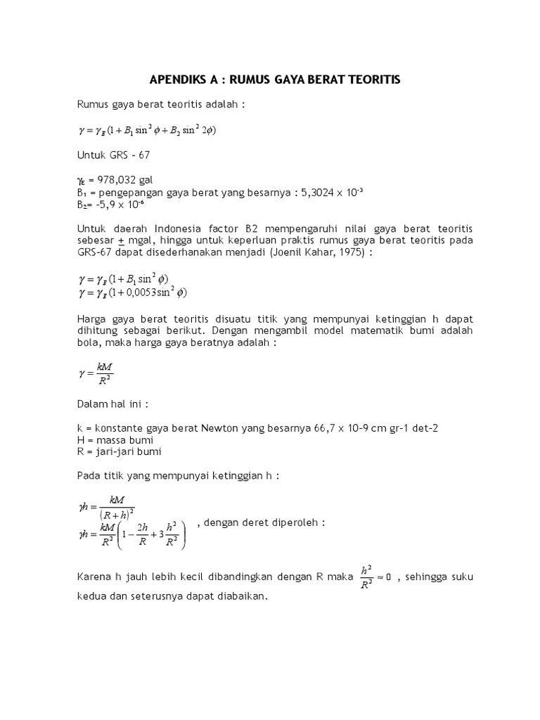 Rumus Gaya Berat Teoritis | PDF | Teknologi & Rekayasa