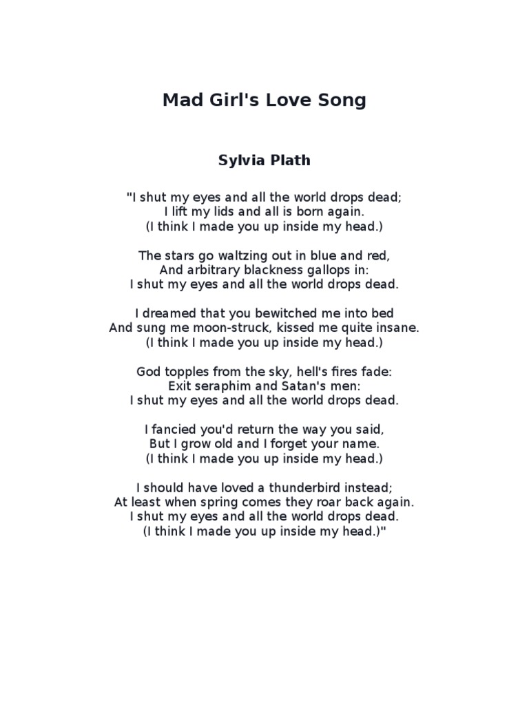 Mad Girl Sylvia Plath | PDF