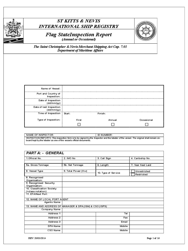 FSI Inspection Form | PDF | Oil Tanker | Watercraft