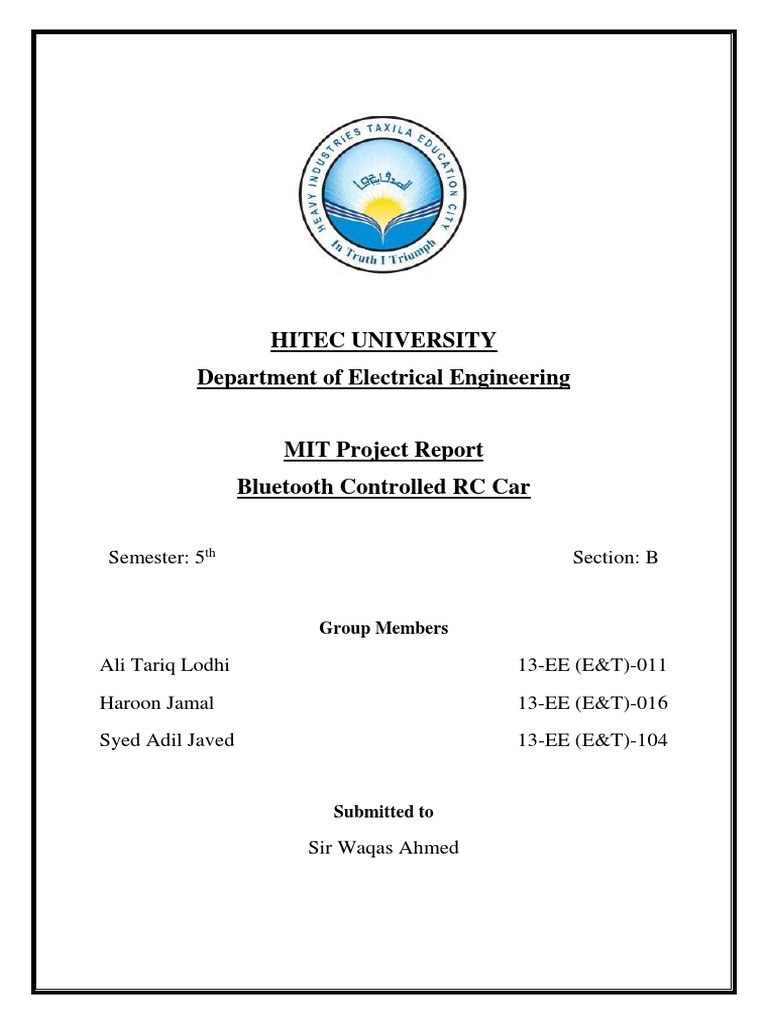 Arduino Bluetooth Controlled Car Project Report | PDF | Bluetooth | Integer (Computer Science)