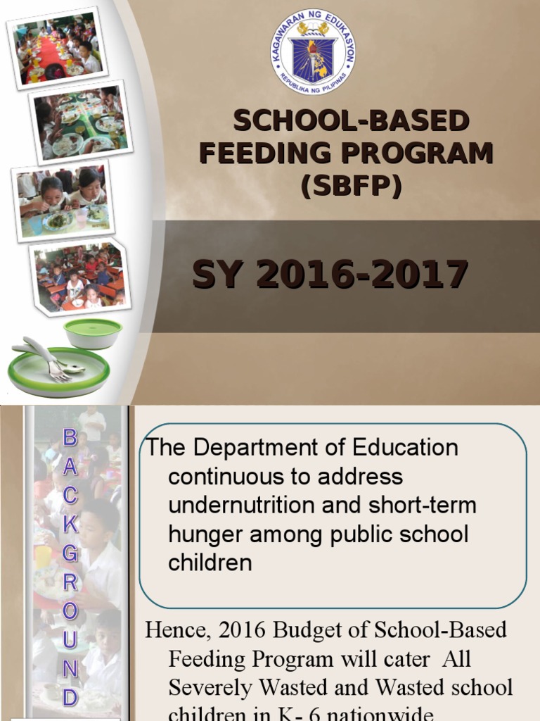 SBFP-2016 Presentation Guidelines (1) | Procurement | Dietary Supplements